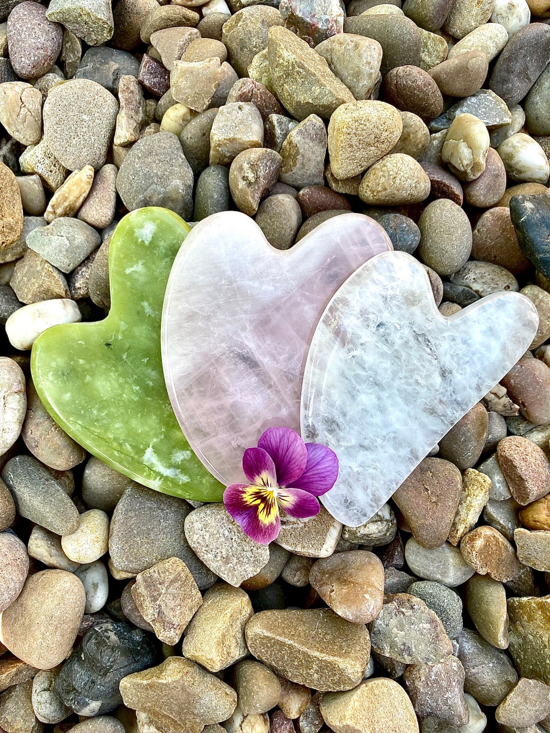 Gua Sha Lip Plumping Rose Quartz Jade Beauty Tool Natural Crystal Stone ...