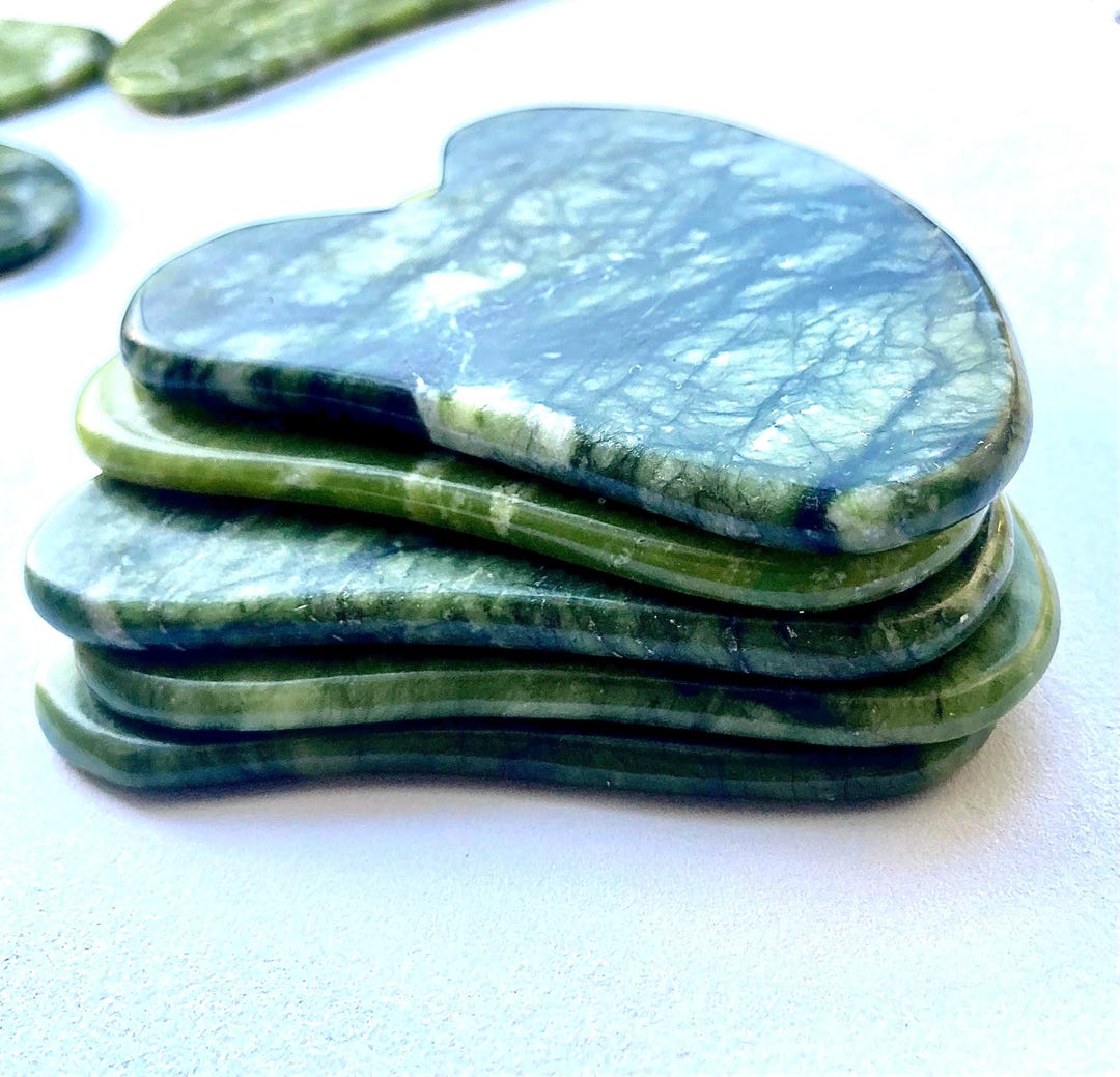 Natural Jade Gua Sha Stone: Heart Beauty Scraping Tool - Etsy