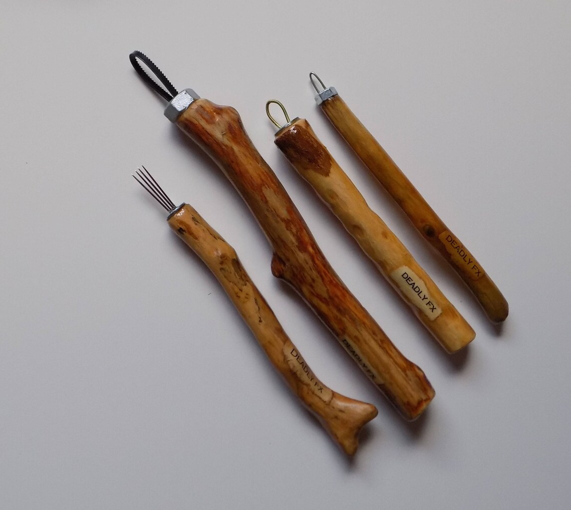 Hand-crafted set of 4 Wooden Sculpting Tools - Etsy