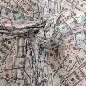 Cash Money on Printed Mesh Fabric | (4 Way Stretch/per Yard) - Etsy