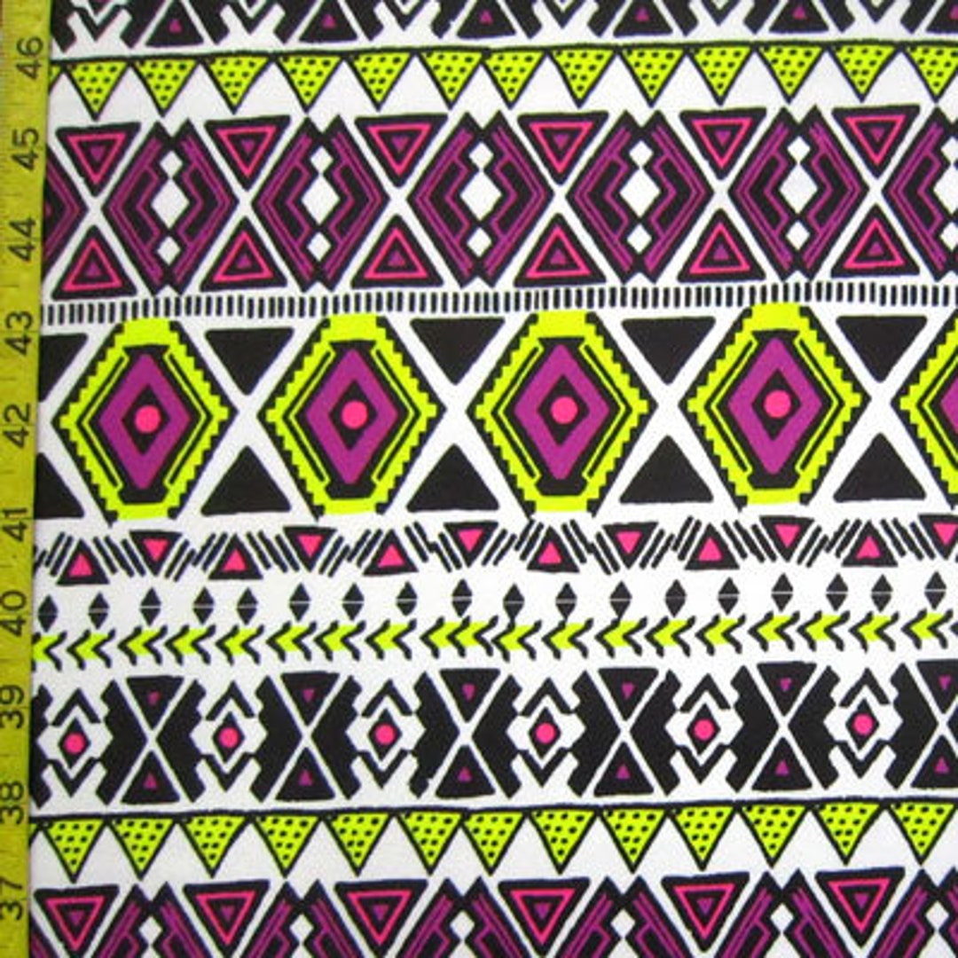 Vintage Aztec Print on Poly Spandex Fabric | (4 Way Stretch/per Yard ...