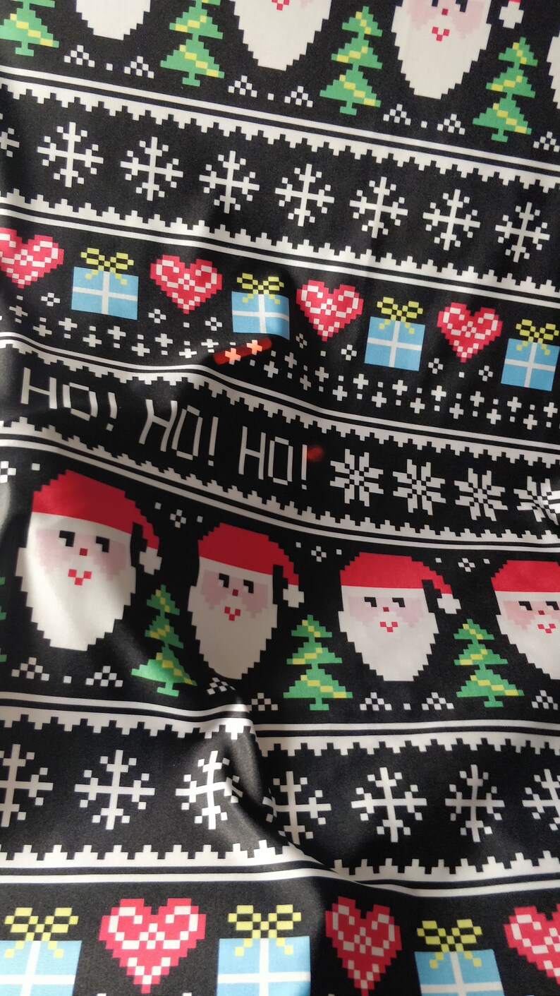 Christmas pacman Style Santa Claus Print on Poly - Etsy