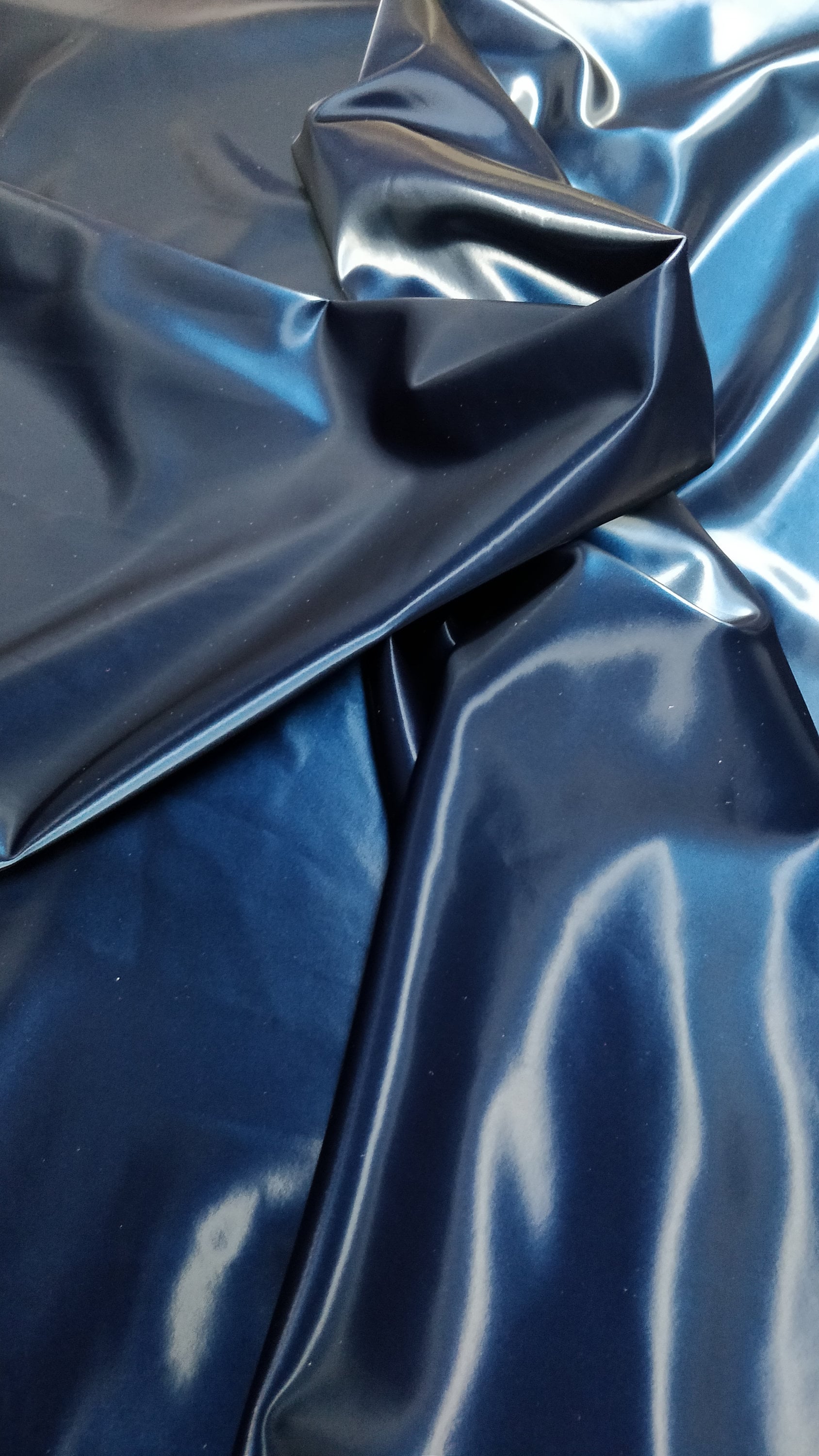 Luminous Shiny Vinyl Poly Spandex Fabric (navy) | (4 Way Stretch/per ...