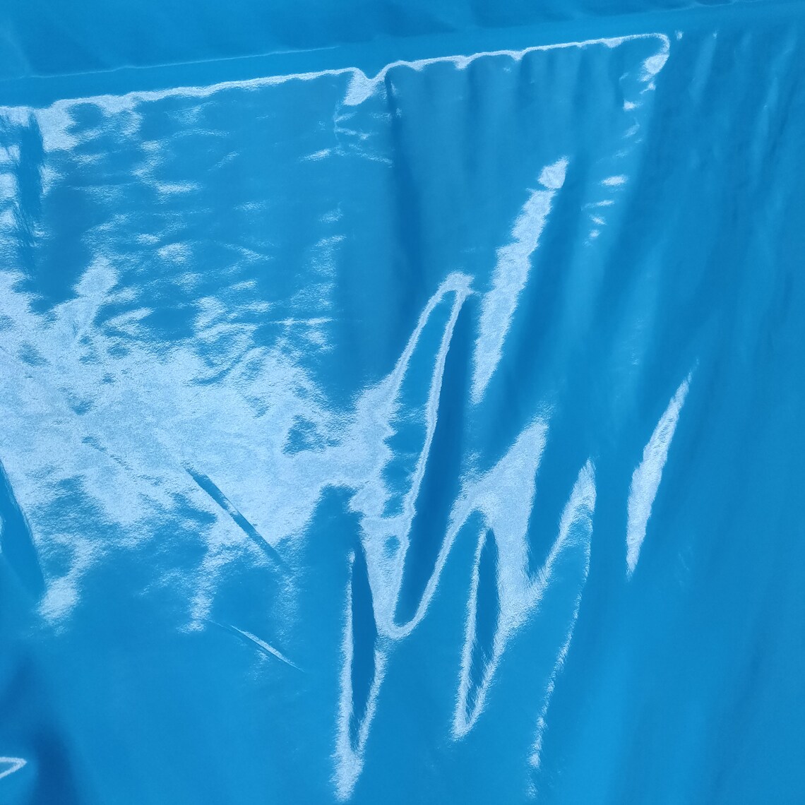 Shiny Finish on Poly Vinyl Fabric turquoise 4 Way - Etsy
