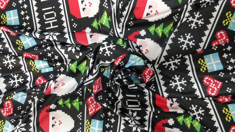 Christmas pacman Style Santa Claus Print on Poly - Etsy