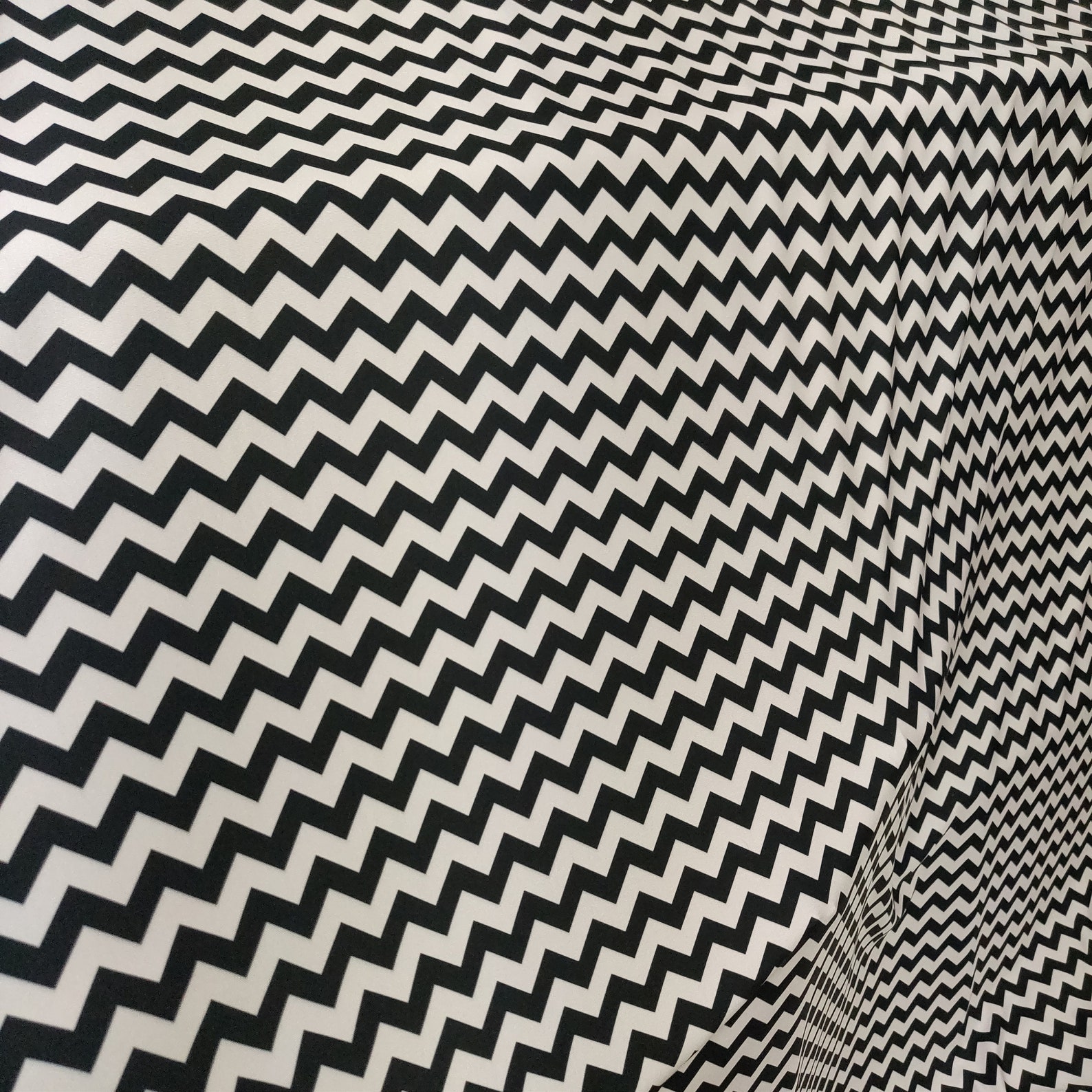Chevron Print on Poly Spandex Fabric White/Black 4 Way | Etsy