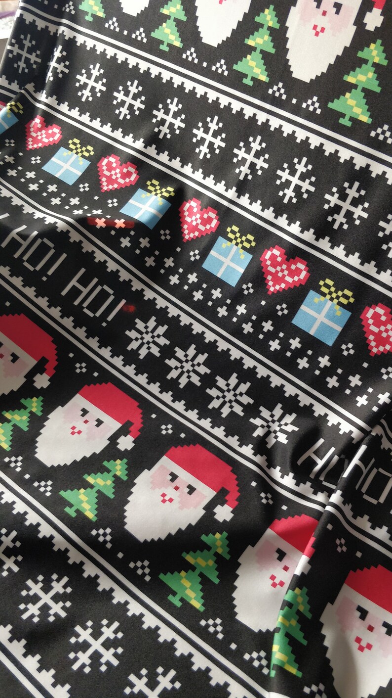 Christmas pacman Style Santa Claus Print on Poly - Etsy