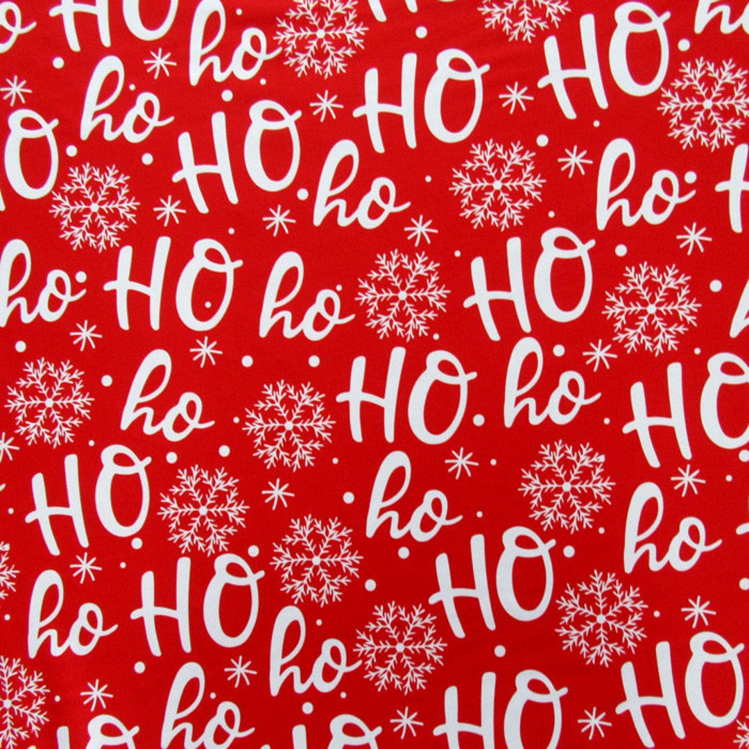 Merry Xmas Ho Ho Ho Print on Poly Spandex Fabric 4 Way Stretch/per Yard ...