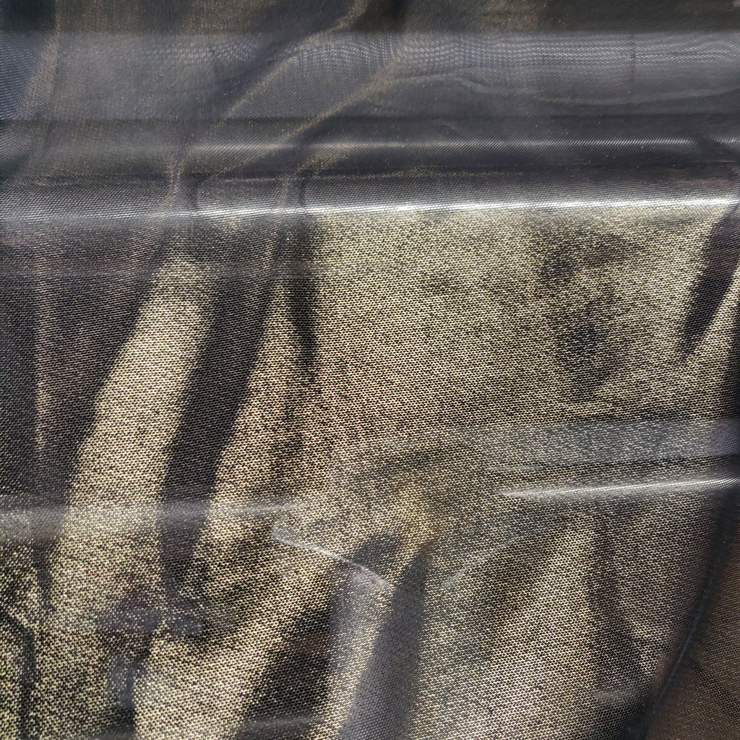 Edgy Metallic Gold Foil Stretch Sheer Mesh Fabric | Multiple Colors ...