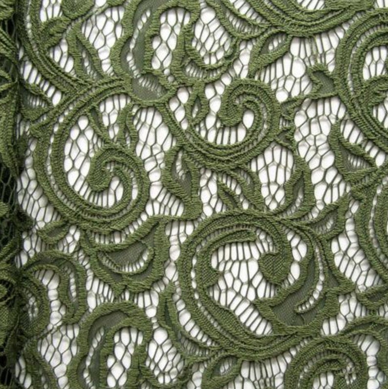 Antique Paisley Pattern Stretch Lace Fabric 2 Way | Etsy