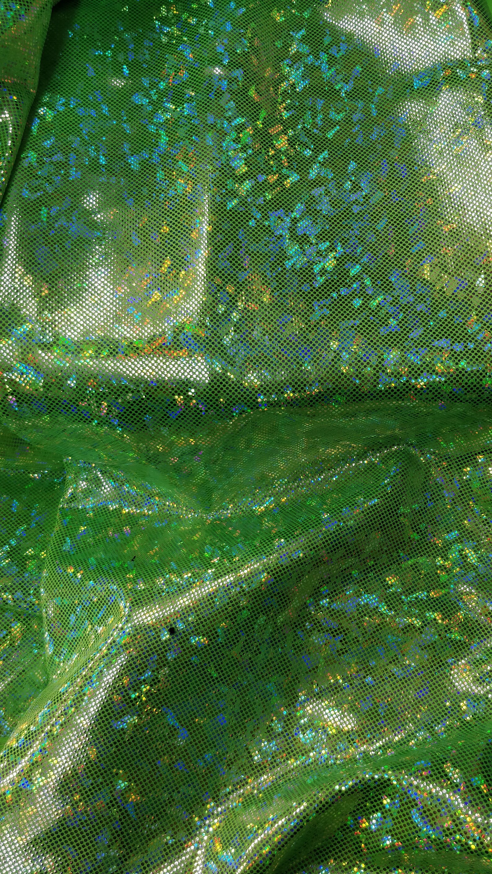 Silver & Neon Green Shattered Glass W/ Holographic Foil | Etsy