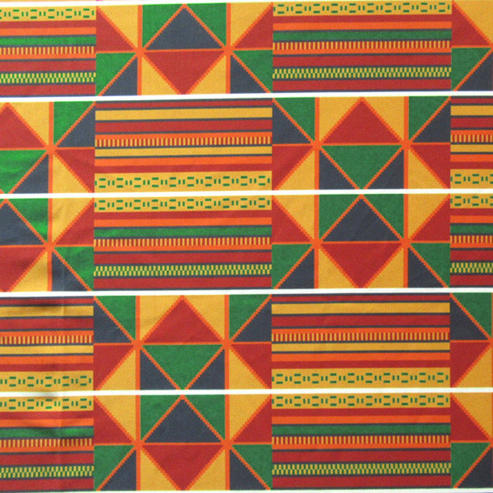 African Kenta Cloth Print on Poly Spandex Fabric 4 Way - Etsy