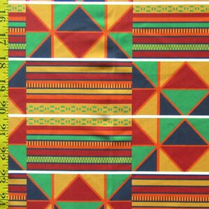 African Kenta Cloth Print on Poly Spandex Fabric | (4 Way Stretch/per ...