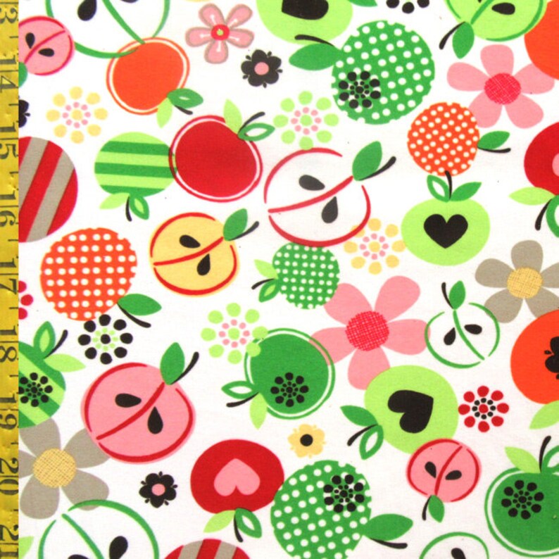 Cartoon Fruit Print on Poly Spandex Fabric | (4 Way Stretch/per Yard ...