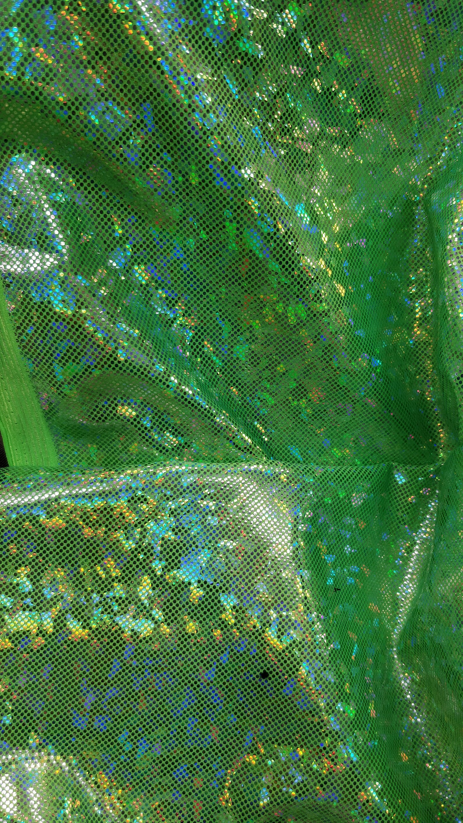 Silver & Neon Green Shattered Glass W/ Holographic Foil | Etsy