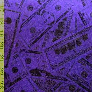 Holographic Money Print (mixed Bills) With Purple Shiny Dots on Poly ...