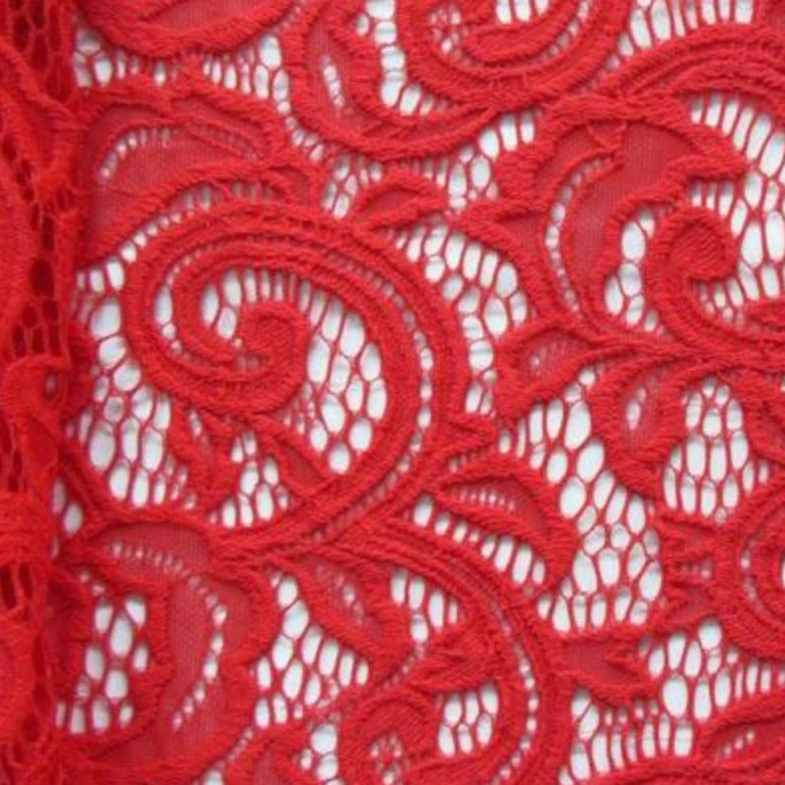 Antique Paisley Pattern Stretch Lace Fabric 2 Way | Etsy