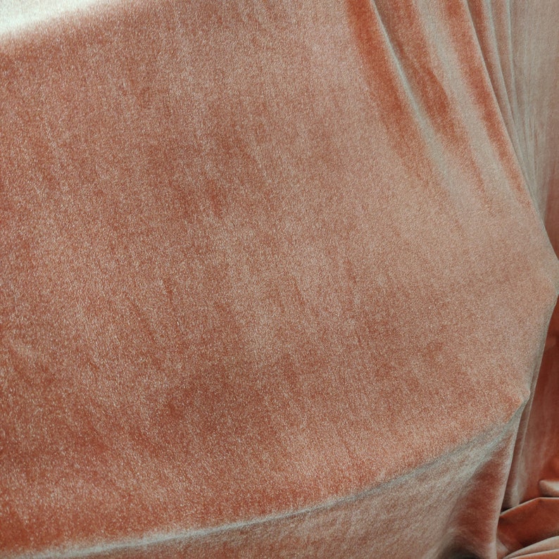Solid Color Stretch Velvet Fabric copper 4 Way - Etsy