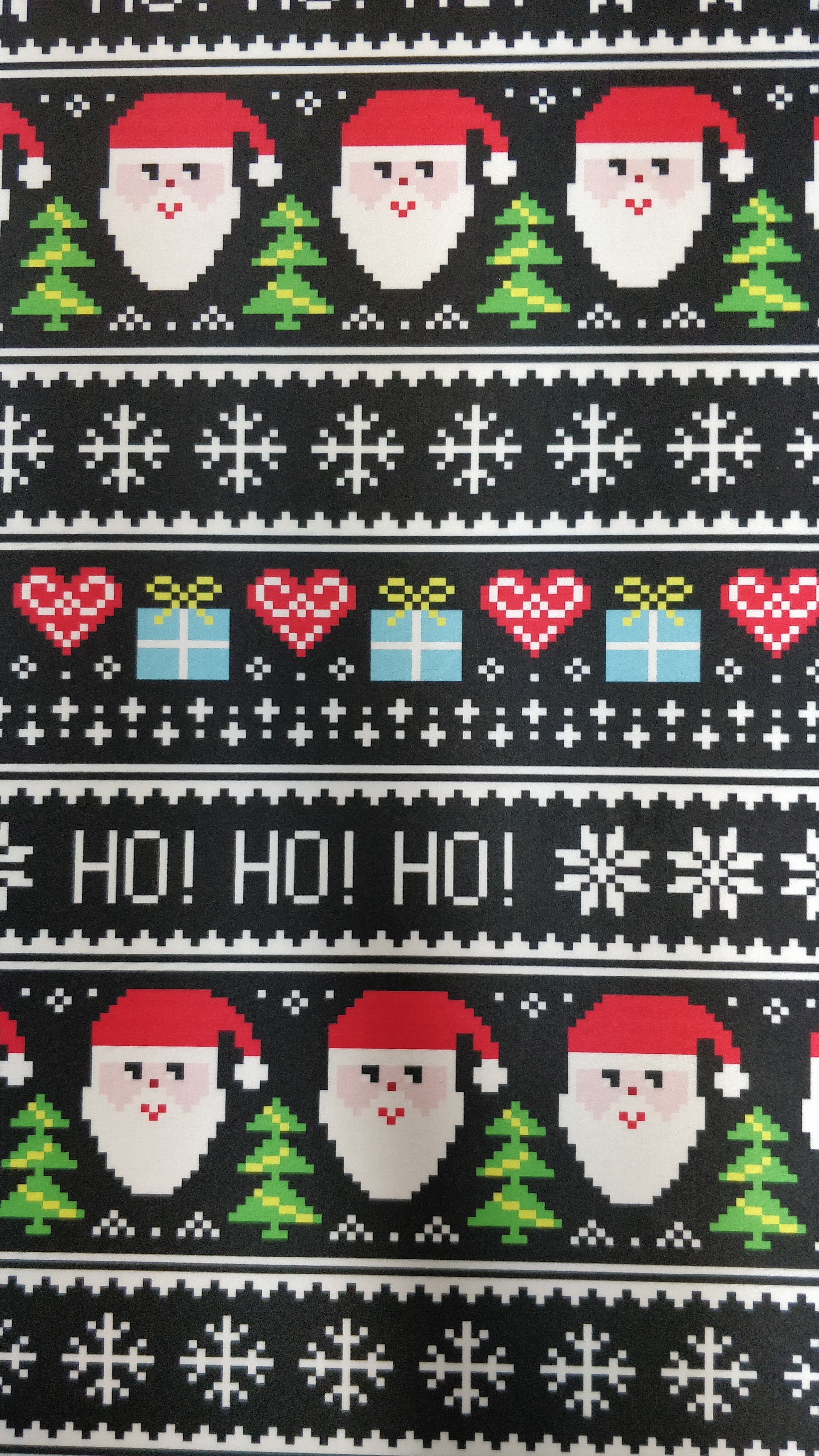 Christmas "pacman Style" Santa Claus Print on Poly Spandex Fabric | (4 ...