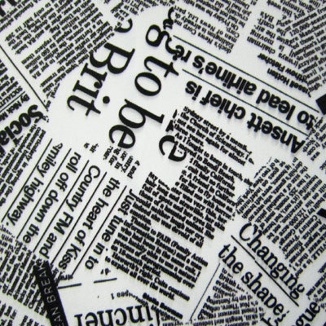 Newspaper Printed on Nylon Spandex Fabric | (4 Way Stretch/per Yard) - Etsy