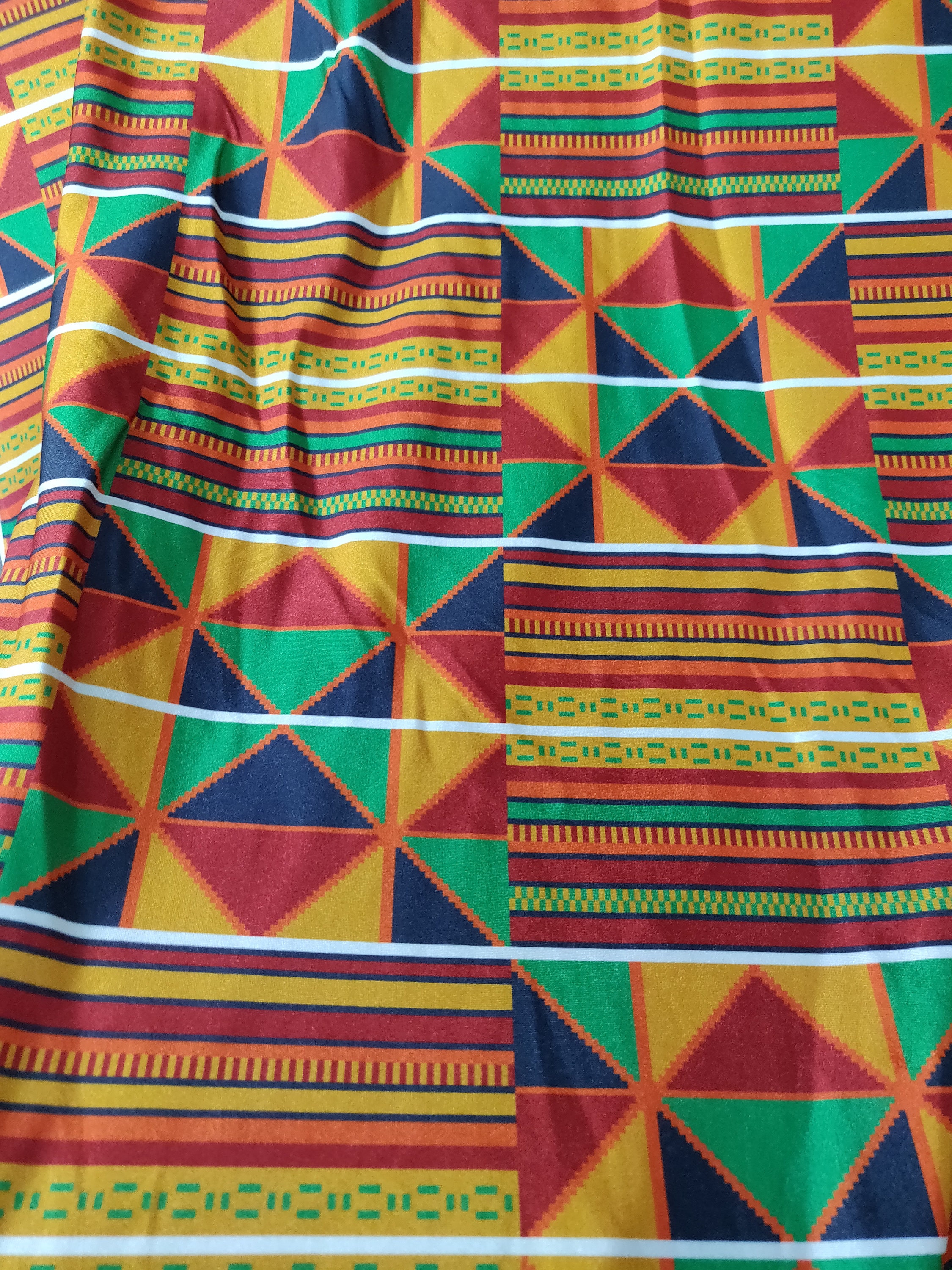 African Kenta Cloth Print on Poly Spandex Fabric 4 Way - Etsy