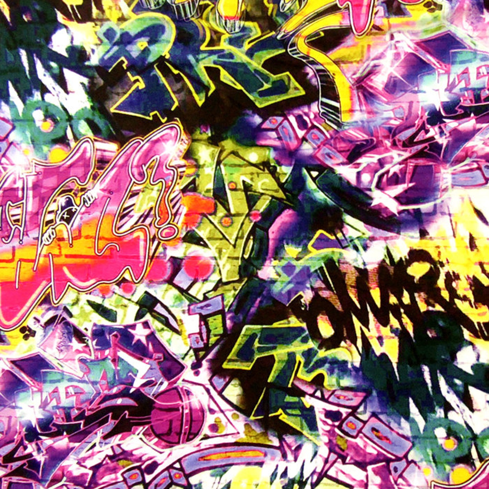 Subway Art Graffiti Print on Poly Spandex Fabric | (4 Way Stretch/per ...