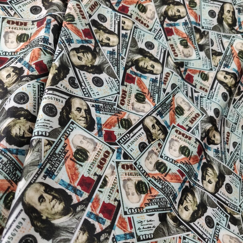 Cash Money Print on Poly Spandex Fabric 4 Way Stretch/per - Etsy
