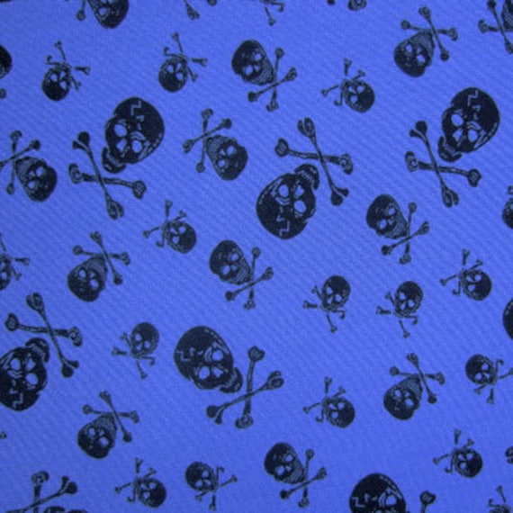 Skulls and Bones Printed on Poly Mesh Fabric royal Blue 4 - Etsy