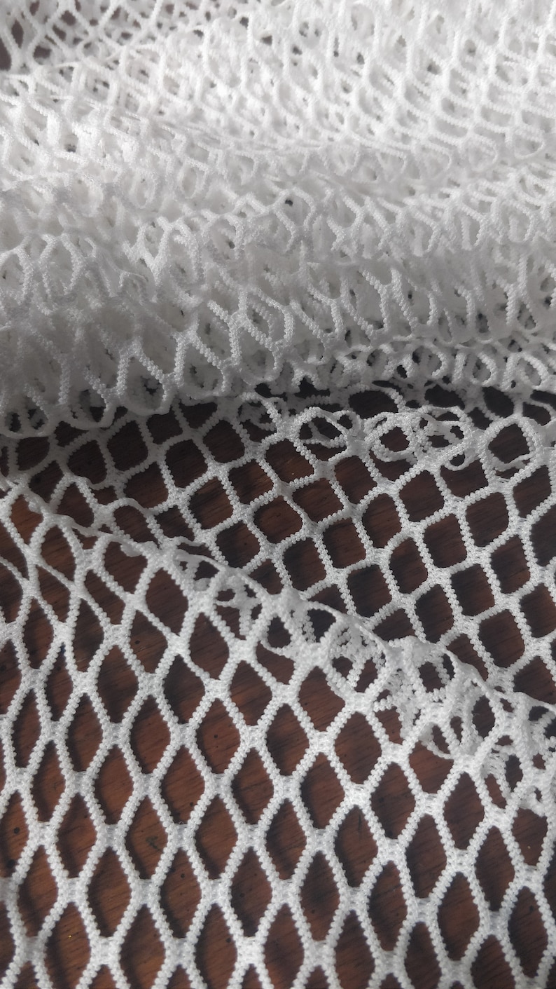 Solid Fishnet Mesh Fabric white 4 Way Stretch/per Yard - Etsy