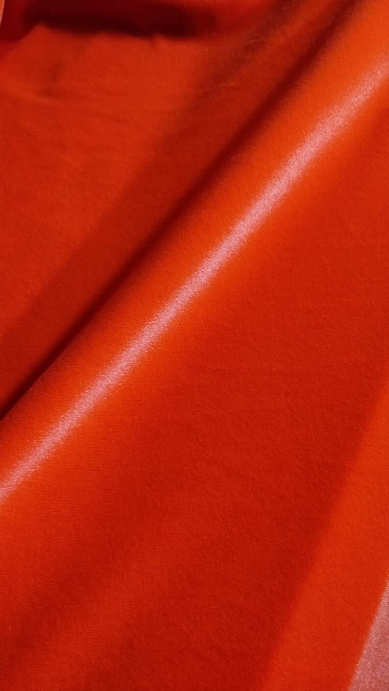 Solid Color Stretch Velvet Fabric neon Orange 4 Way | Etsy