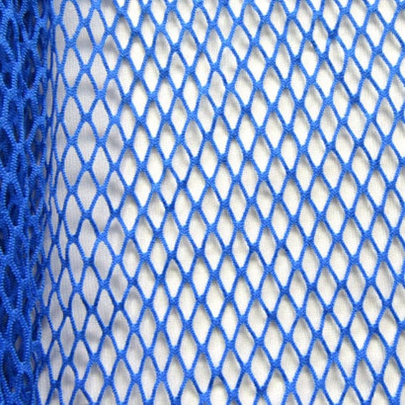 Colorful Diamond Fishnet Fabric royal Blue 4 Way - Etsy