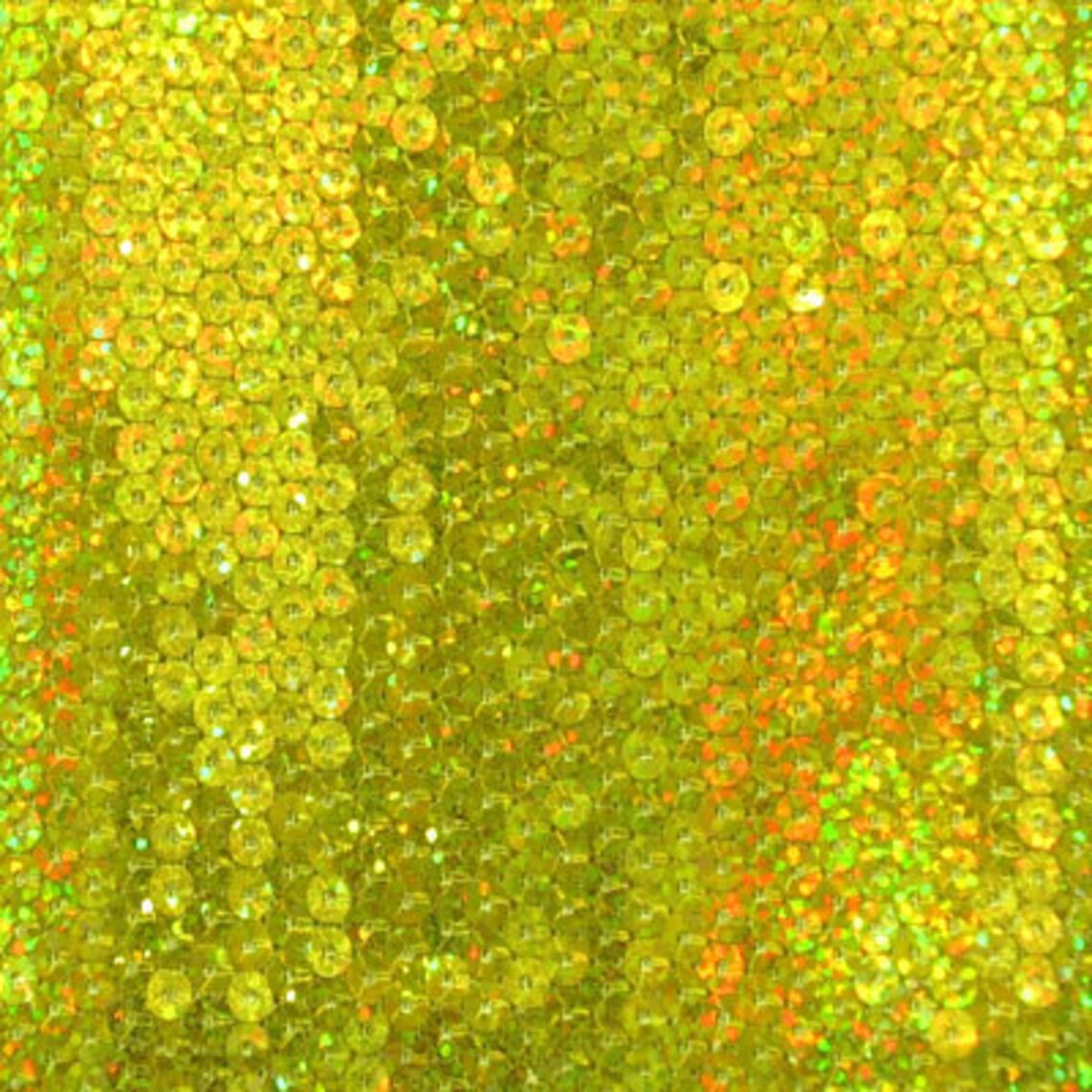 5mm Holographic Sequins on Poly Mesh Fabric (gold/light Yellow) | (2 ...