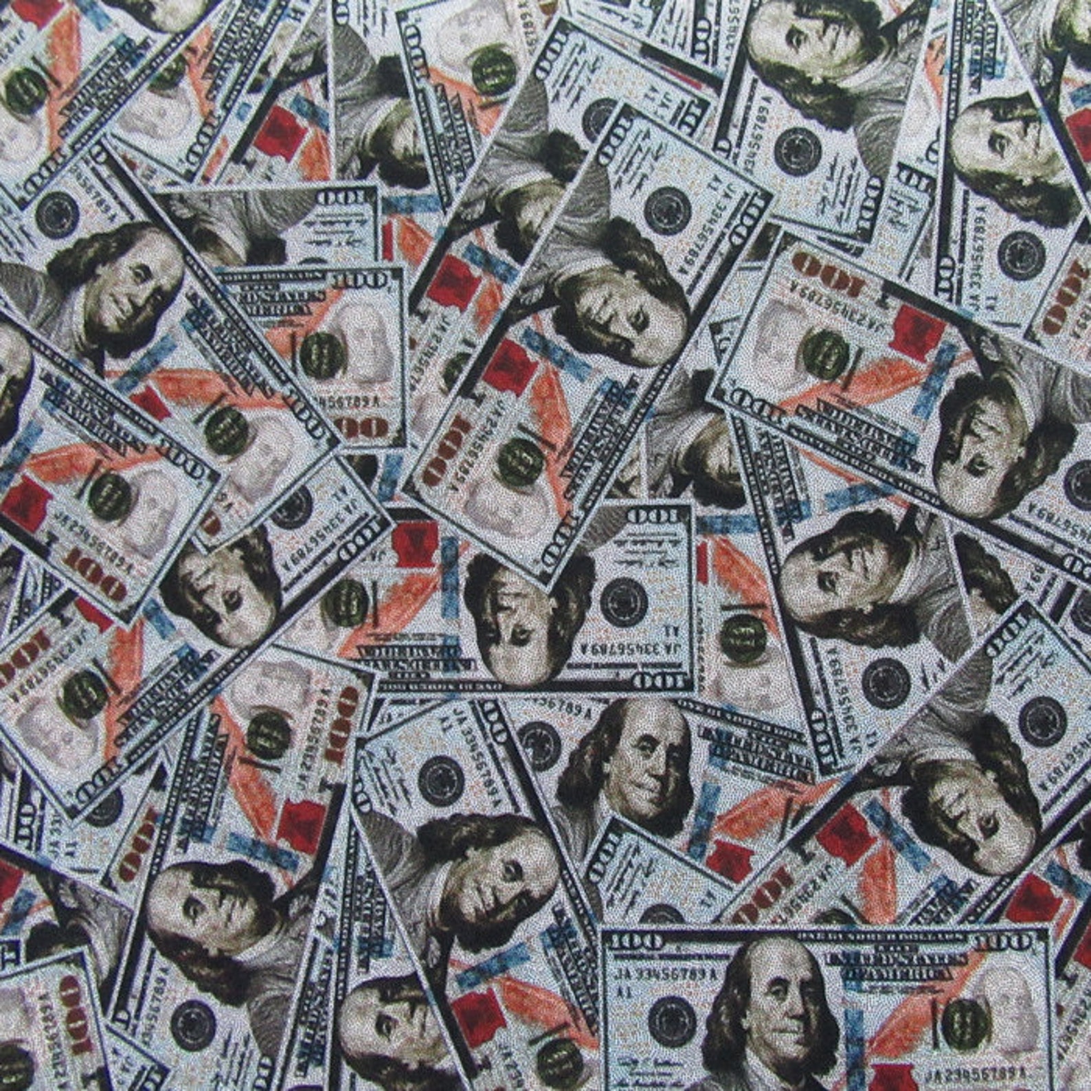 Holographic Money Print (100 Dollar) With Silver Shiny Dots on Poly ...