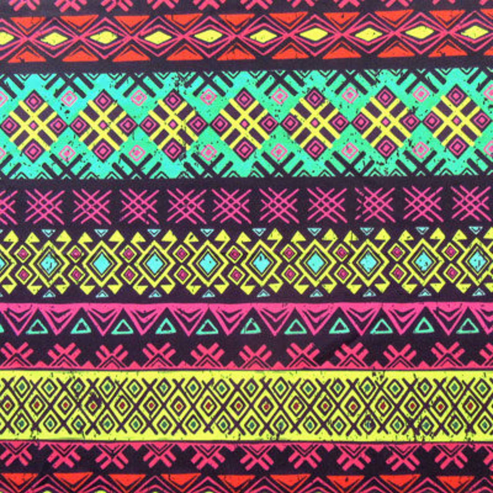 Colorful Aztec Print on Poly Spandex Fabric 4 Way Stretch / | Etsy