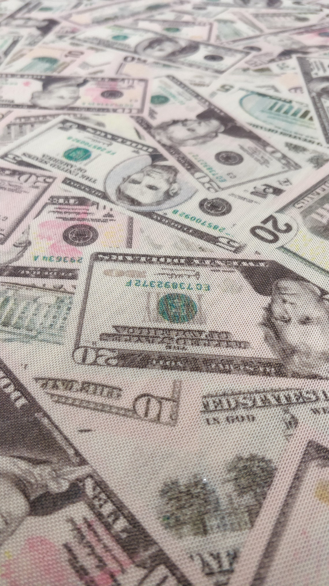 Cash Money on Printed Mesh Fabric 4 Way Stretch/per Yard - Etsy