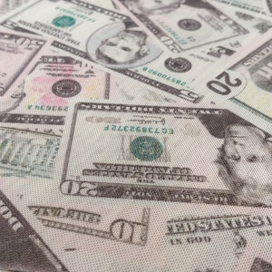 Cash Money on Printed Mesh Fabric | (4 Way Stretch/per Yard) - Etsy
