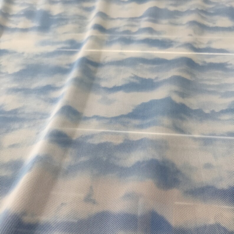 Clouds Printed on Poly Mesh Fabric 2 Way Stretch/per Yard - Etsy