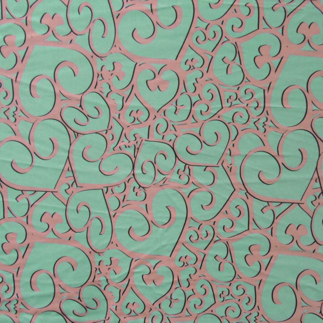 Implored Hearts Fabric | (4 Way Stretch / per Yard) **valentine Special ...