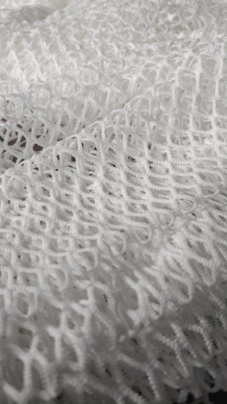 Solid Fishnet Mesh Fabric white 4 Way Stretch/per Yard - Etsy
