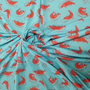 Shrimp Print on Poly Spandex Fabric | (4 Way Stretch/per Yard) - Etsy