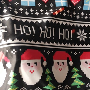 Christmas "pacman Style" Santa Claus Print on Poly Spandex Fabric | (4 ...