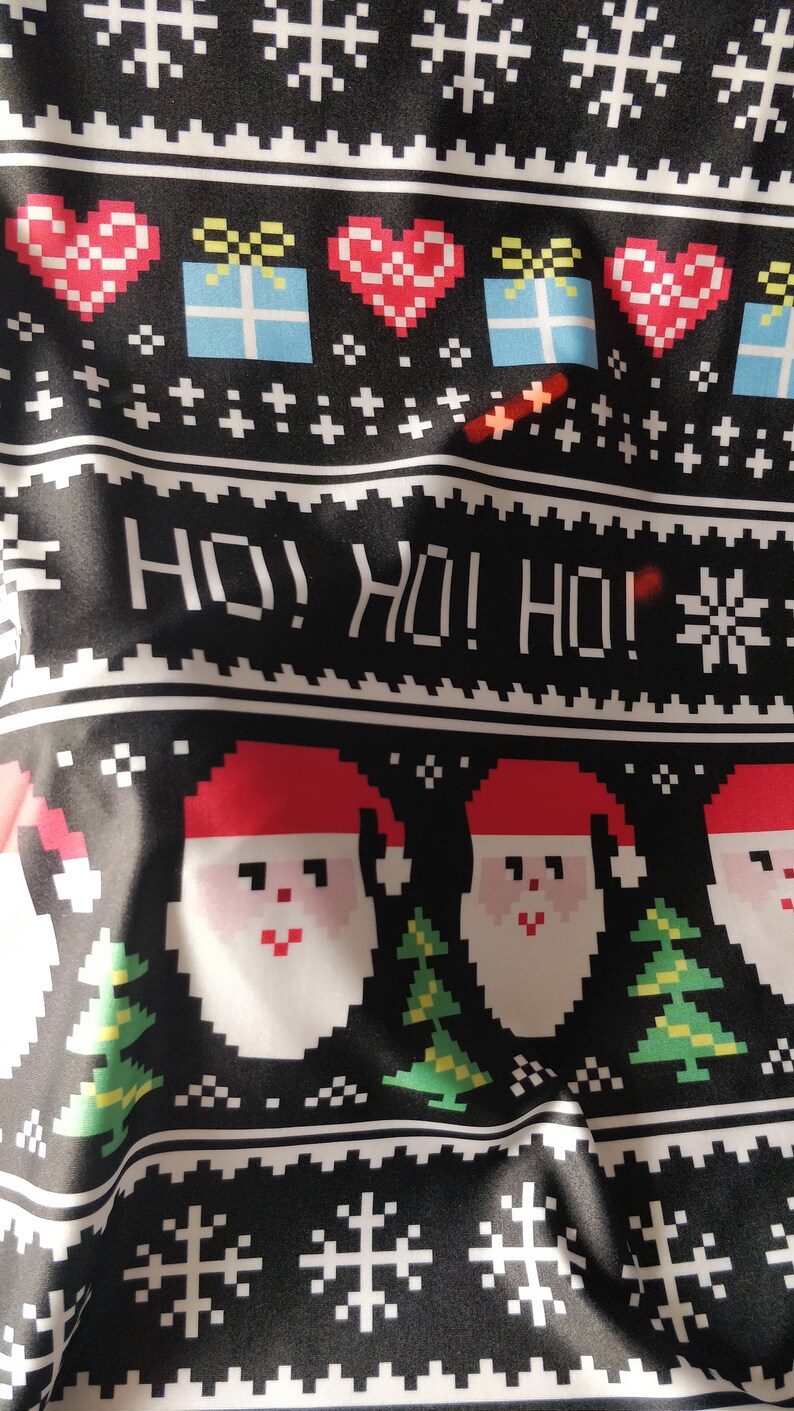 Christmas pacman Style Santa Claus Print on Poly - Etsy