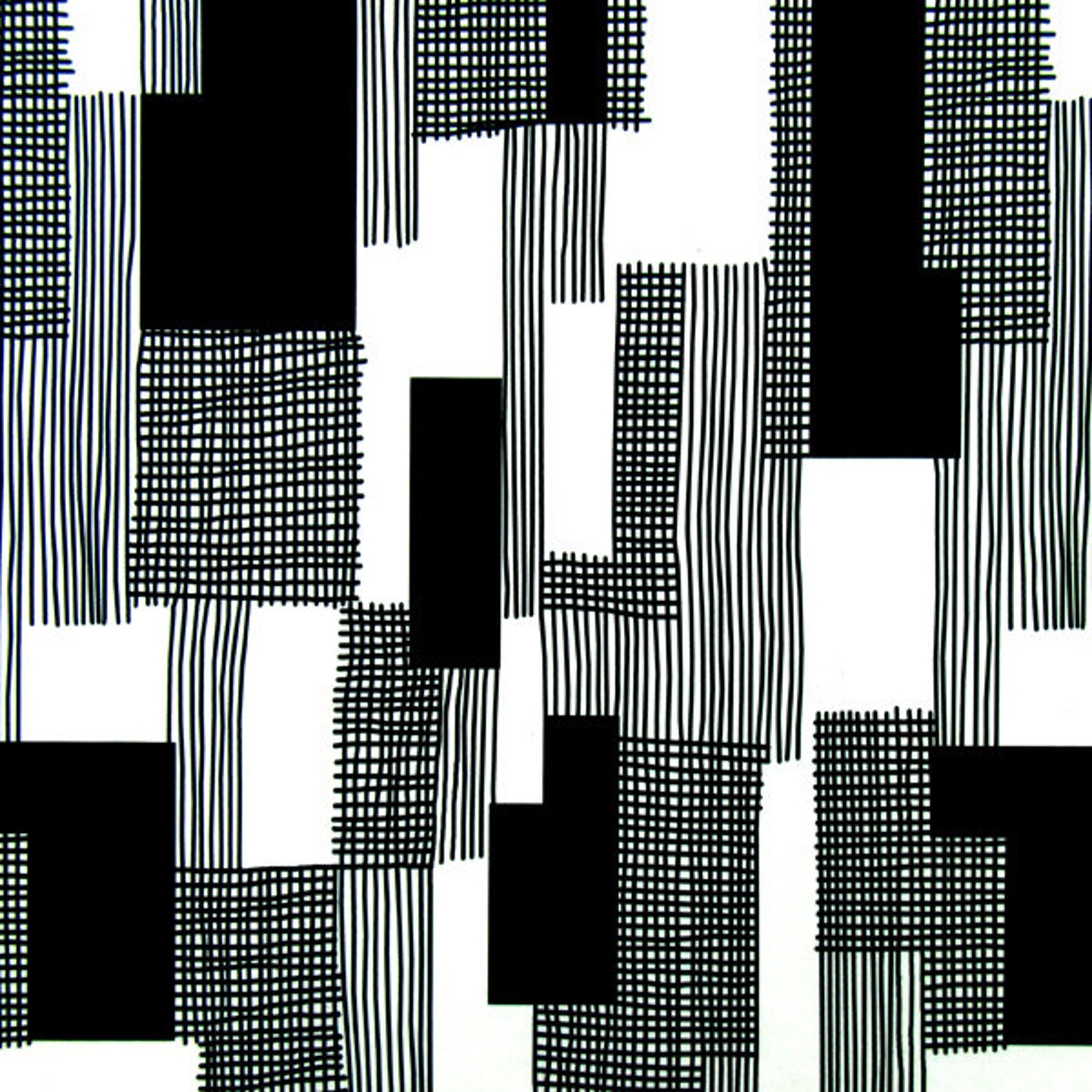 Artistic Pattern Print on Poly Spandex Fabric (white/black) | (4 Way ...