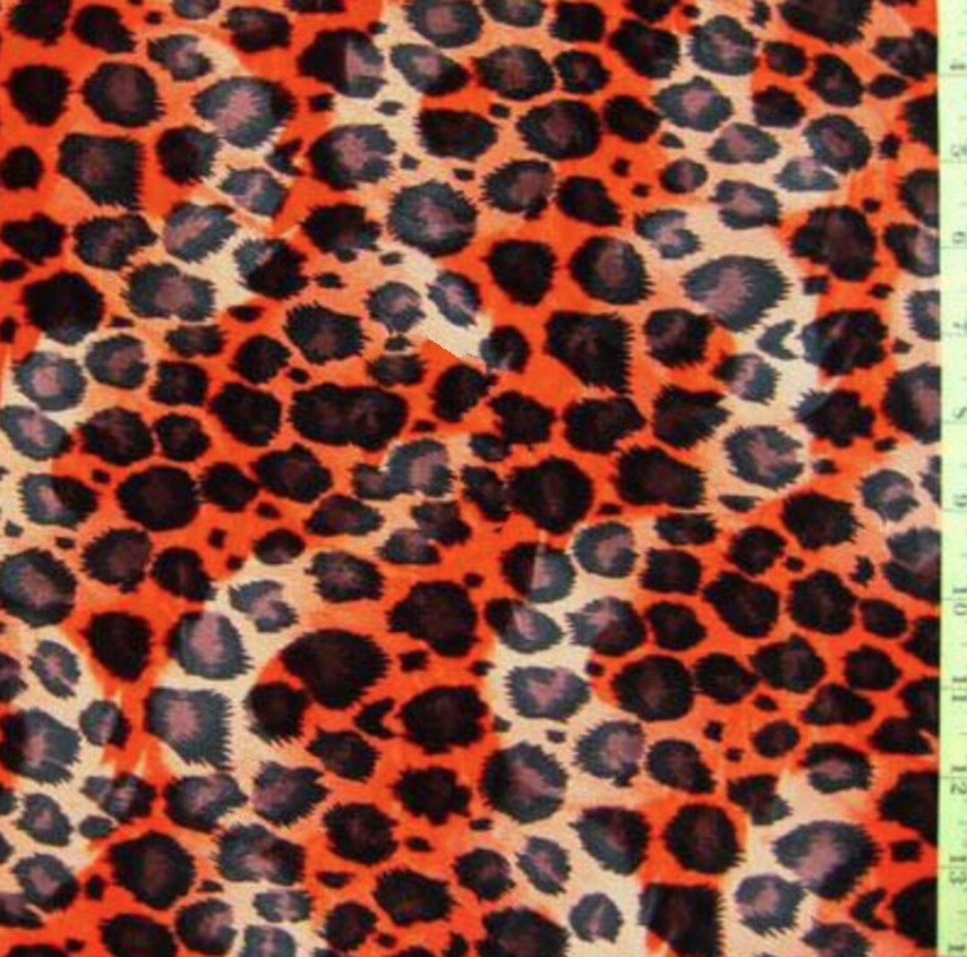 Safari Exotic's Velvet Leopard Skin Print Spandex Fabric| (4 Way ...