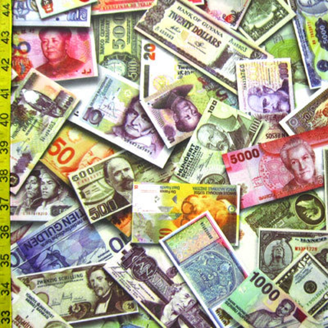 International Money Print on Poly Mesh Fabric | (4 Way Stretch/per Yard ...
