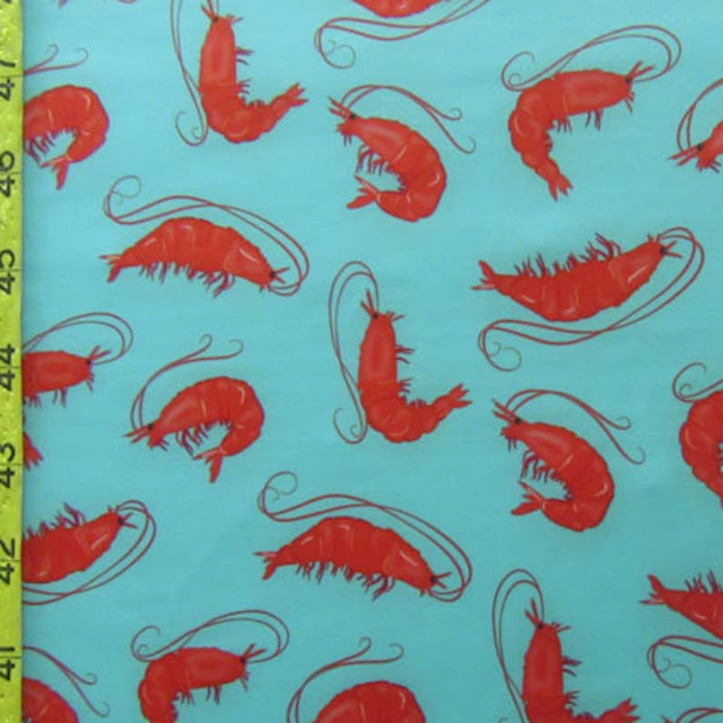 Shrimp Print on Poly Spandex Fabric | (4 Way Stretch/per Yard) - Etsy