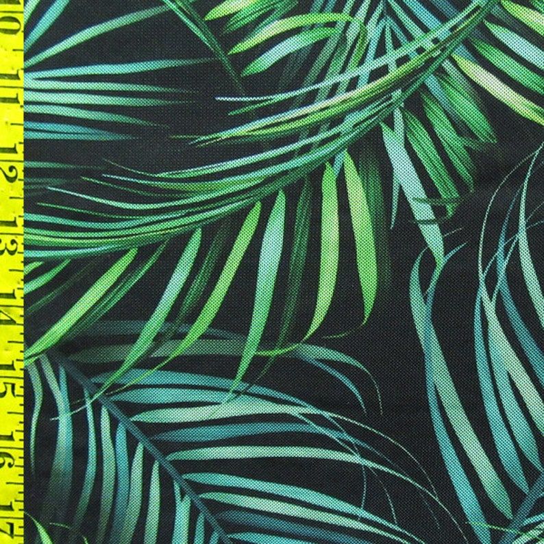 Palm Leaf on Poly Mesh Fabric | (4 Way Stretch/per Yard) - Etsy