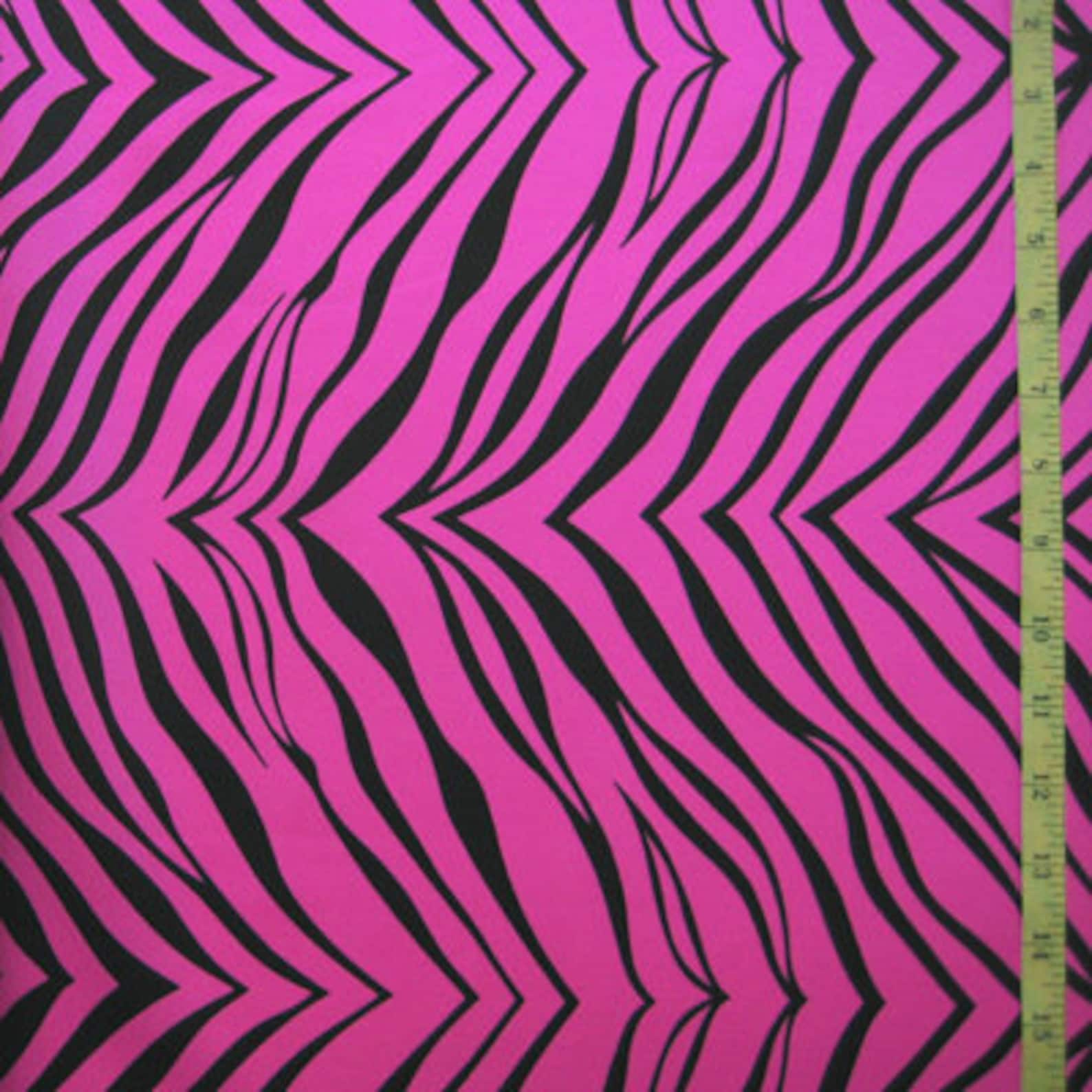 Exotic Zebra Print on Nylon Spandex Fabric neon Pink 4 - Etsy