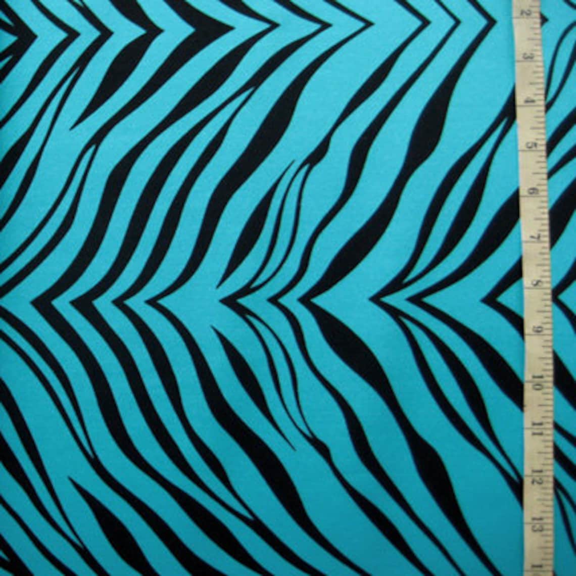 Exotic Zebra Print on Nylon Spandex Fabric (tropical Turquoise) | (4 ...