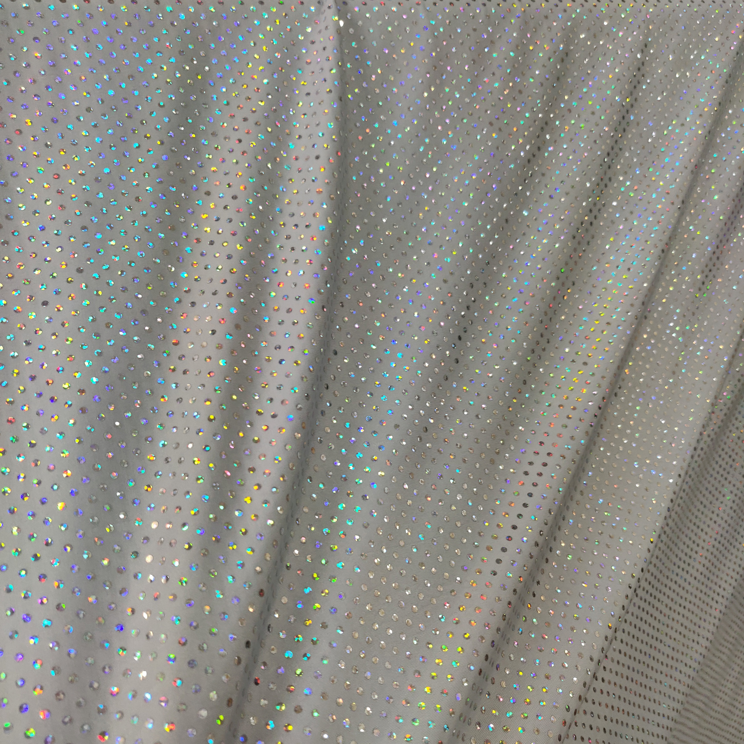 Dots with Holographic Foil Print on Poly Spandex Fabric | Etsy